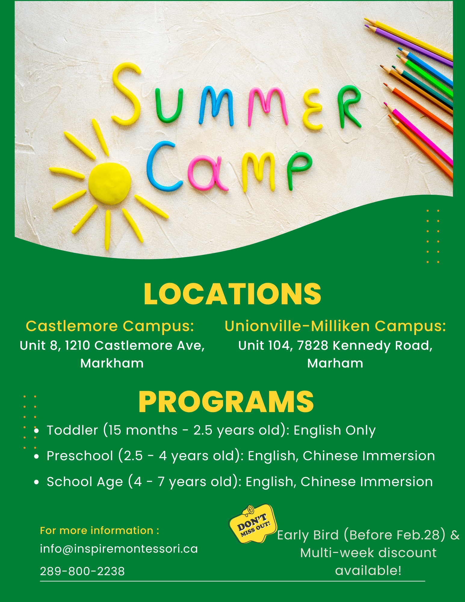 Summer Camp Markham, Montessori Summer Camp, Licensed Markham Daycare